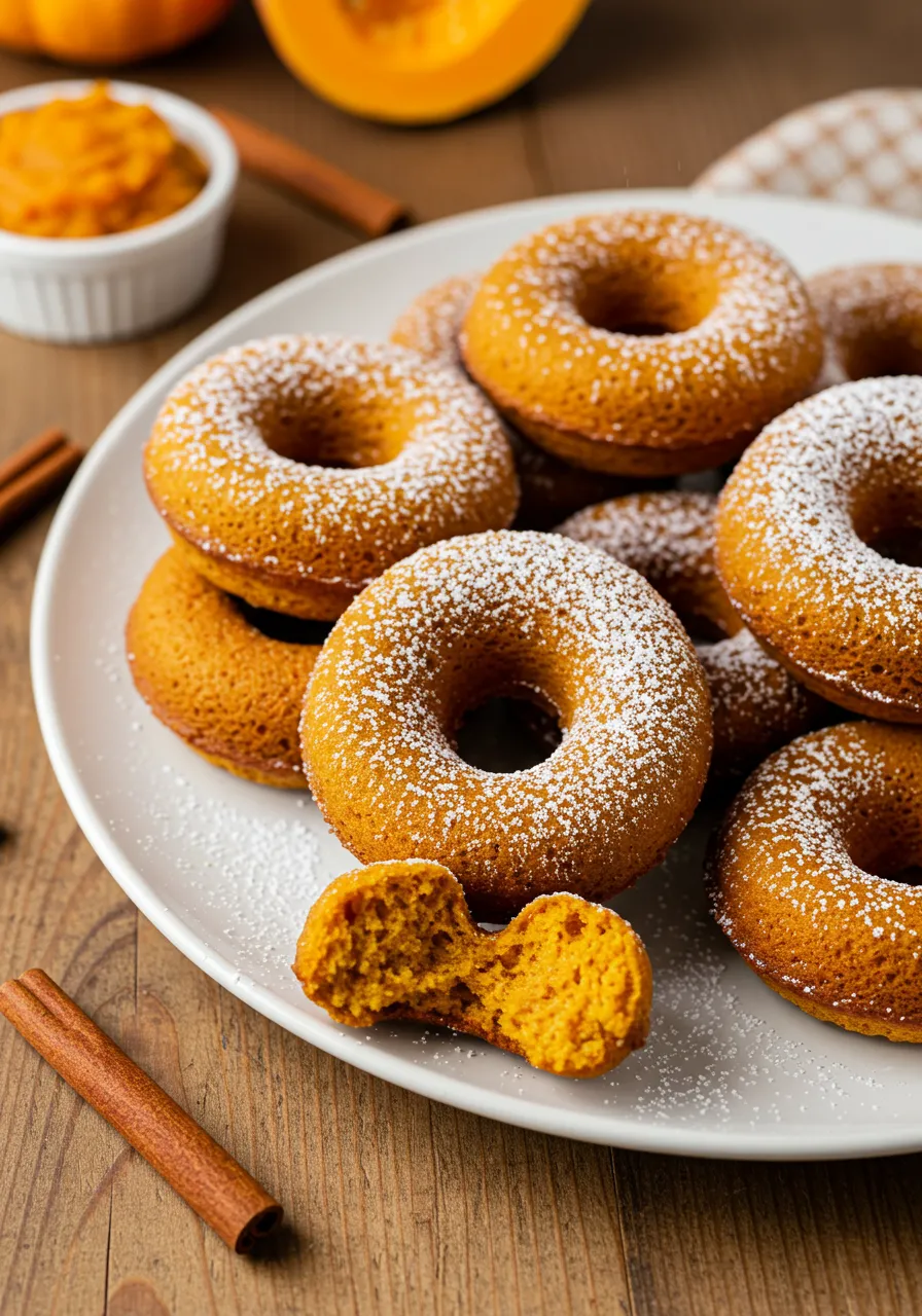 Easy 4-Ingredient Baked Pumpkin Donuts Recipe