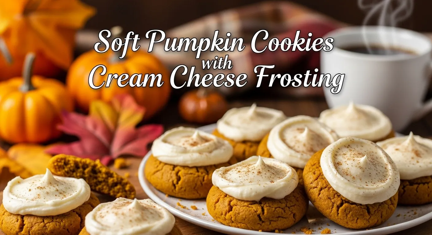 Soft Pumpkin Cookies with Cream Cheese Frosting