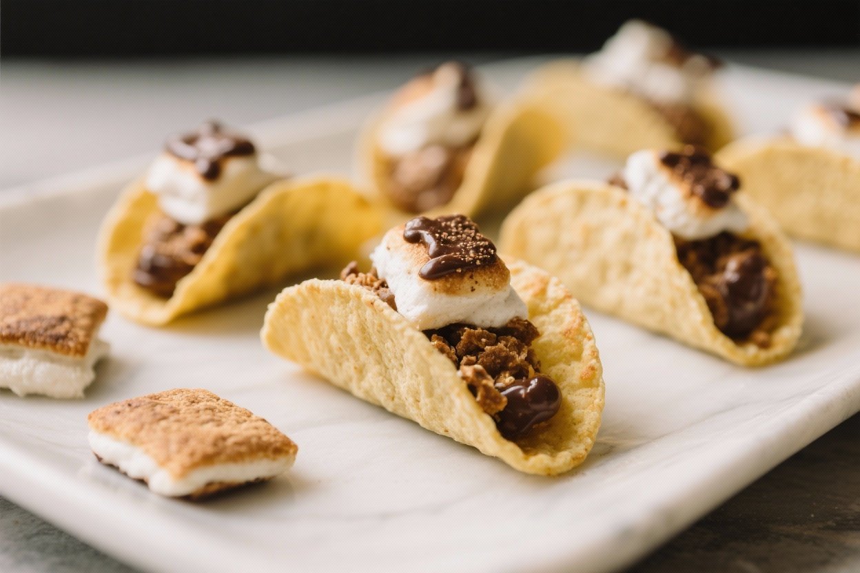 Mini Smores Tacos Recipe - Bite-Sized Campfire Treats