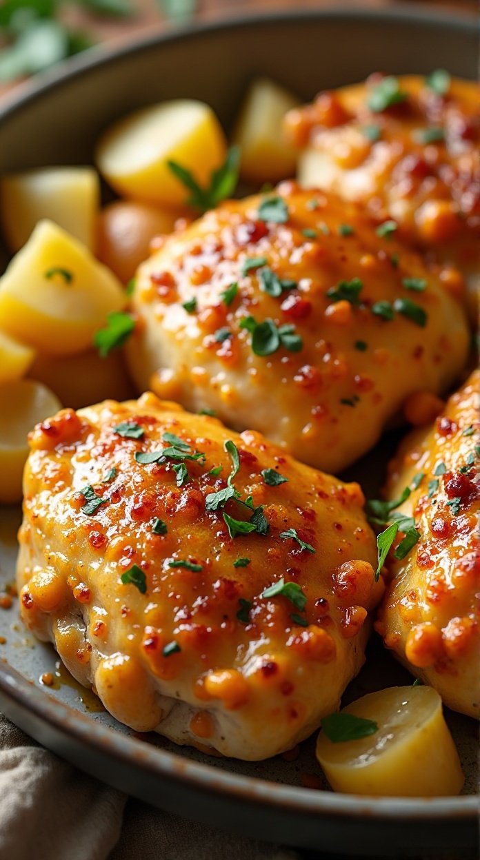 Garlic Parmesan Chicken Thighs And Potatoes Recipe