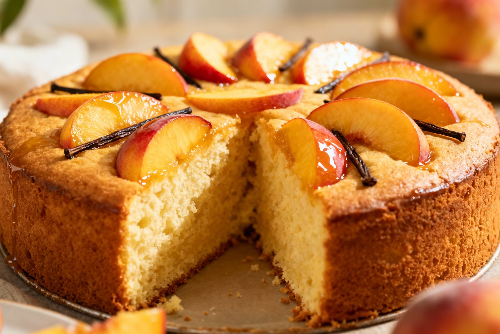 Peach Vanilla Cake Recipe