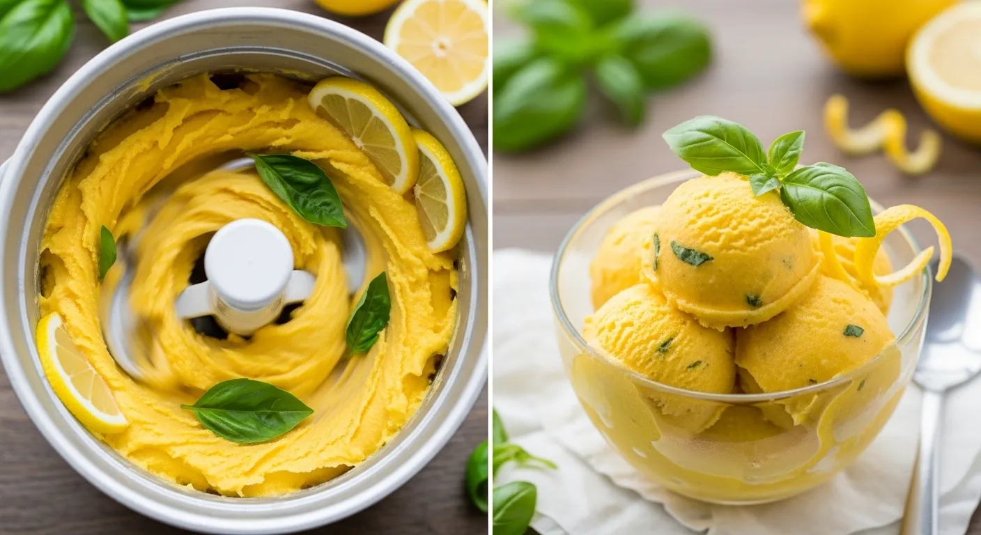 How to Make a Lemon Basil Sorbet with an Ice Cream Maker