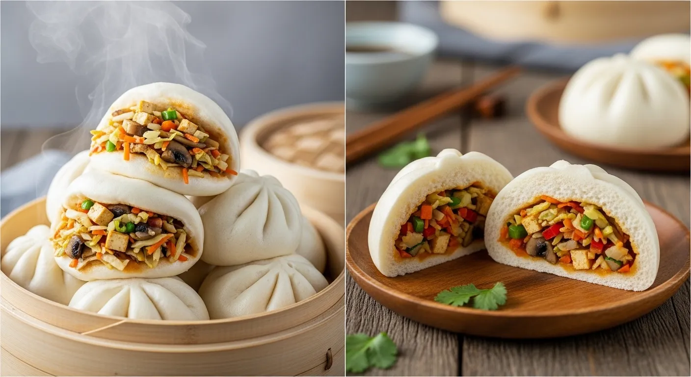Homemade Vegetarian Bao Buns